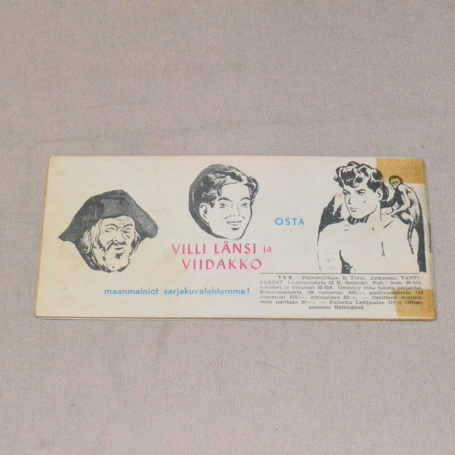 Tex liuska 07 - 1956 Benton-veljesten viimeinen kortti (4. vsk)