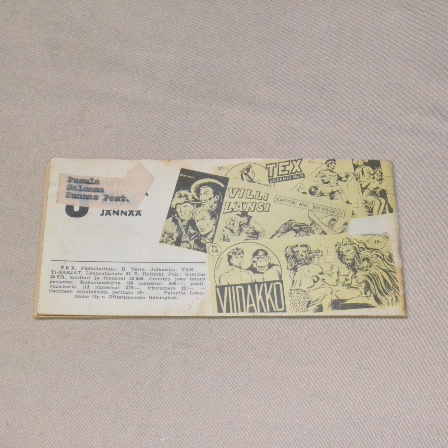 Tex liuska 14 - 1956 Tex hurjana (4. vsk)